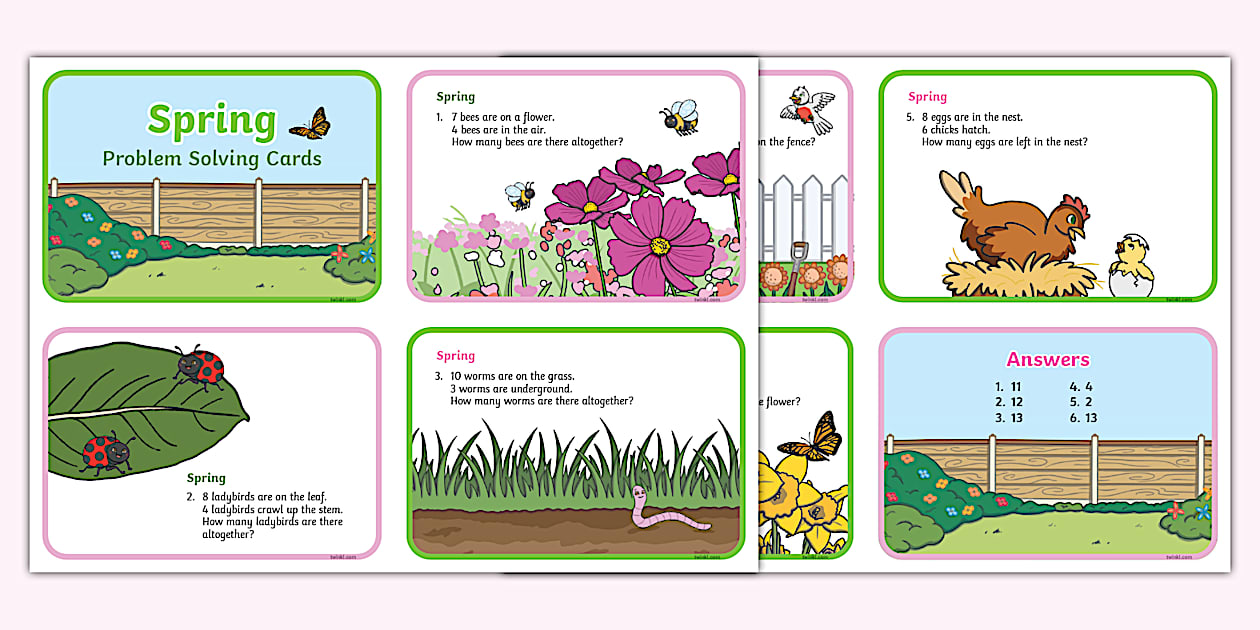 Spring Maths Challenge Cards (teacher made) - Twinkl