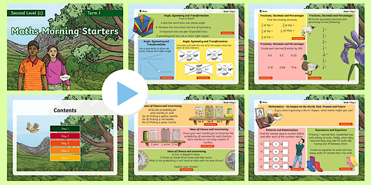 Maths Morning Starters Second Level (c) Term 1 PowerPoint Pack