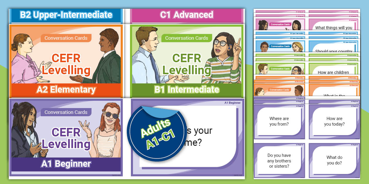 ESL CEFR Levelling Conversation Cards [Adults, A1-C1]