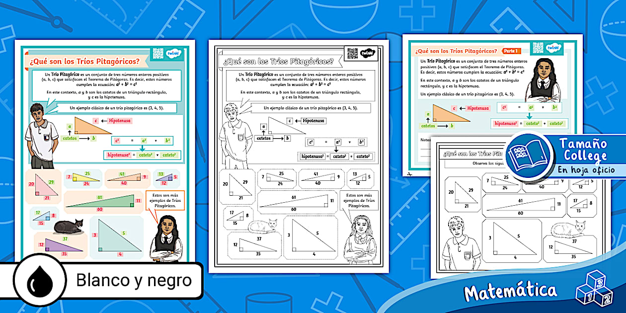 Pitágoras | Teorema de Pitágoras | Trío Pitagórico | 8°