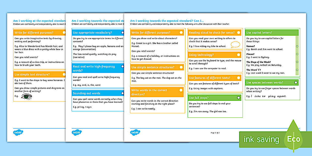 Year 1 I Can Statements with Worked Examples Assessment Pack
