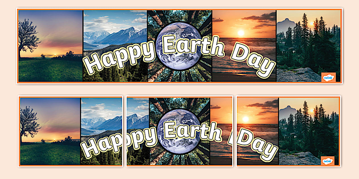 Happy Earth Day Photo Display Banner (teacher made) - Twinkl