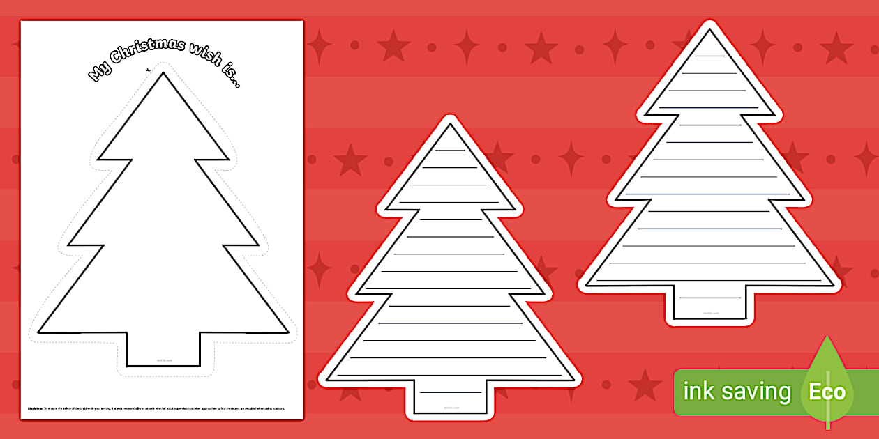 My Christmas Wish Is... Christmas Tree Writing Template