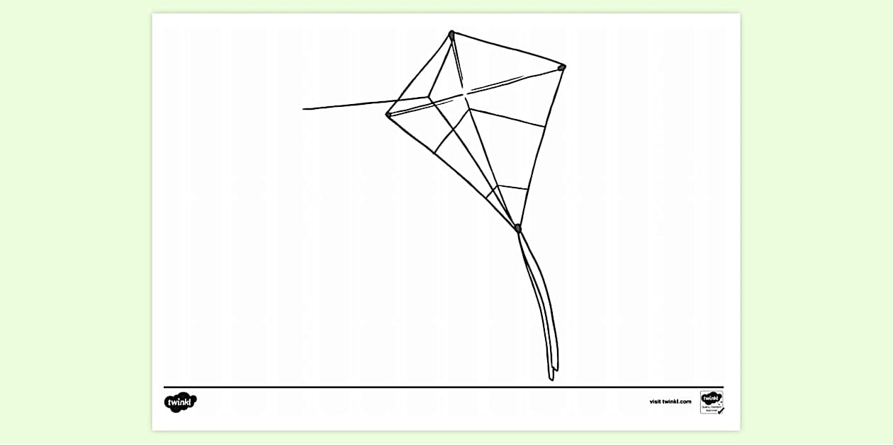 Paper Kite Colouring Sheet | Colouring Sheets (teacher made)