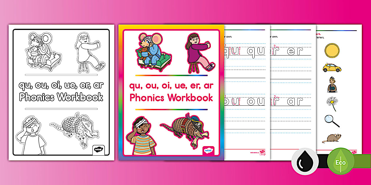 Phonics Canada Group 7 qu,ou, oi, ue, er,ar Phonics Workbook