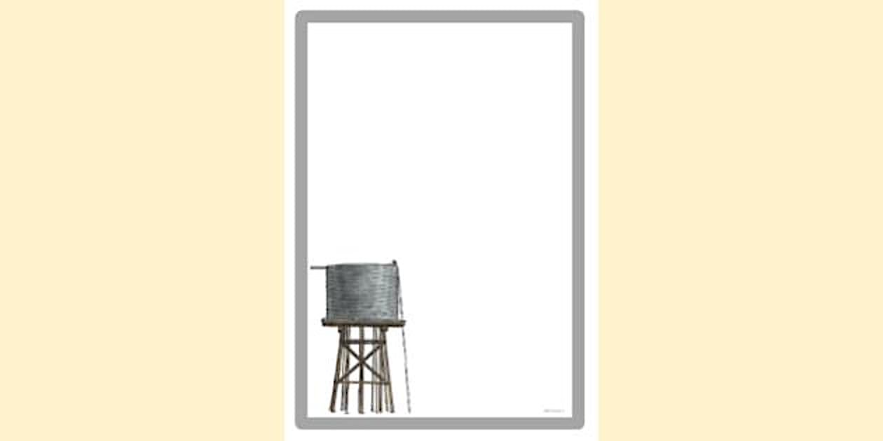Water Tank Colouring Sheet