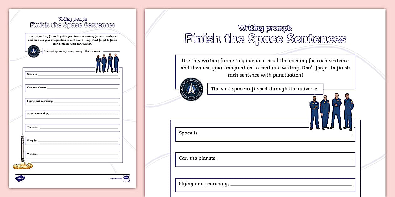Writing Prompt: Finish the Space Sentences (professor feito)