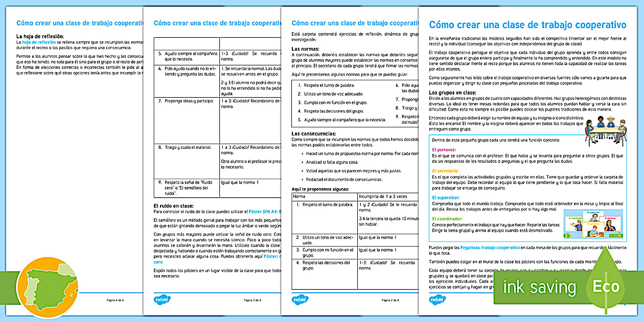 Guía del profesor: Cómo crear una clase de trabajo cooperativo - Tercer ...