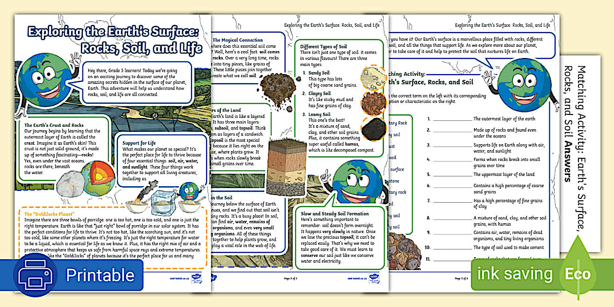 Exploring the Earth's Surface: Rocks, Soil, and Life