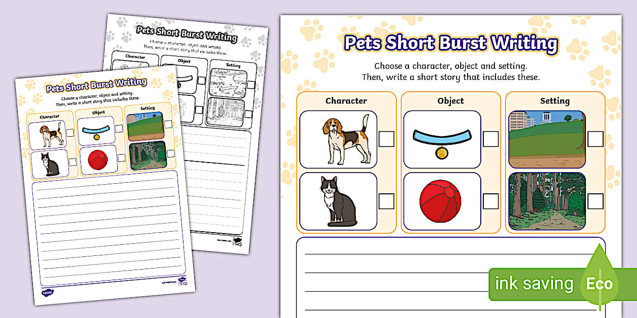 Pets Short Burst Writing Template (teacher made) - Twinkl