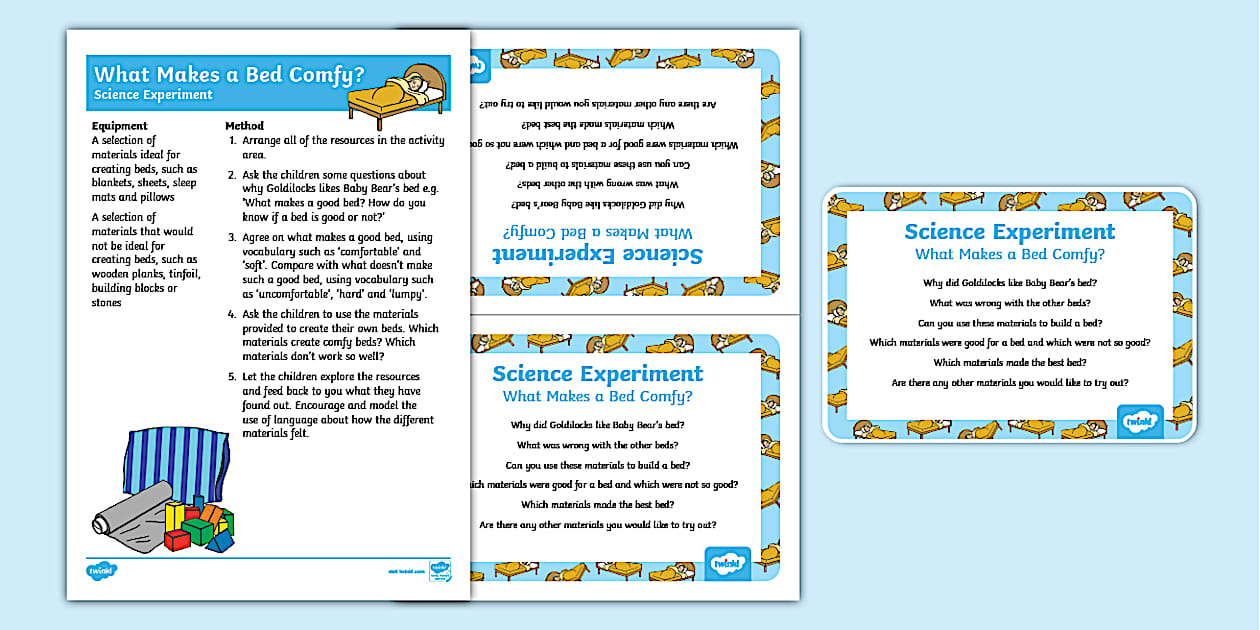 EYFS What Makes a Bed Comfy? Science Experiment Pack