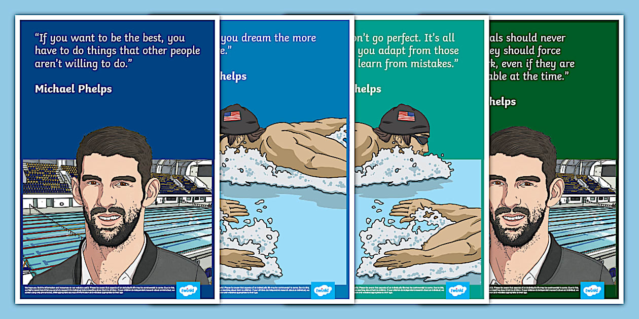 Michael Phelps Quotes Display Poster Pack (Teacher-Made)