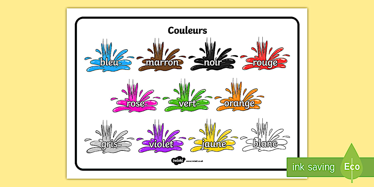 Color Word Mat French (Teacher-Made) - Twinkl