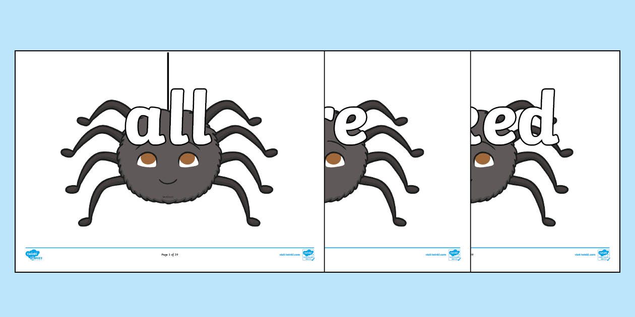 Tricky Words on Spiders (Teacher-Made) - Twinkl