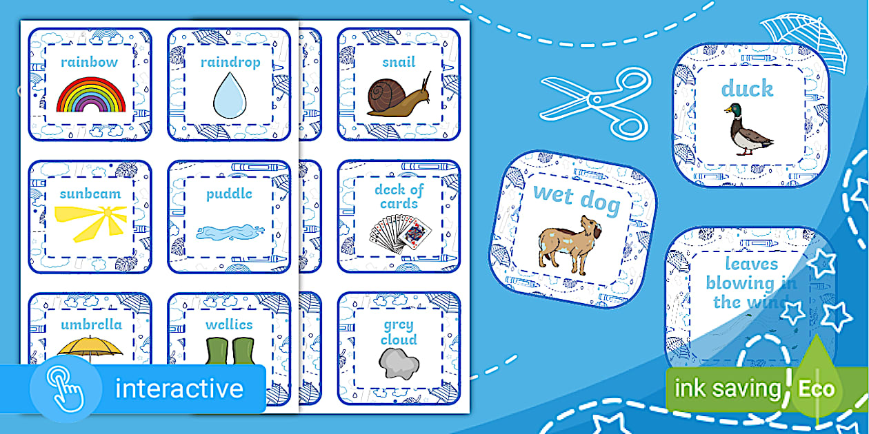 Editable Rainy Day I Spy Game Cards