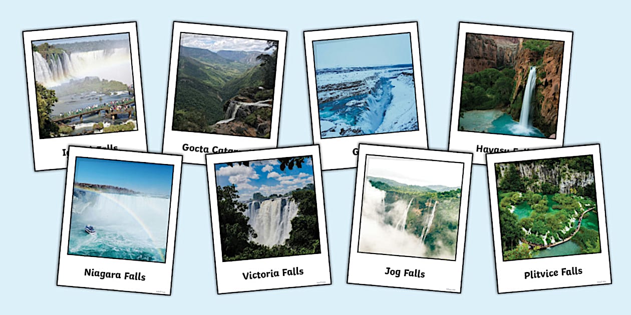 Waterfalls Instant Photo Style Display Images - Twinkl
