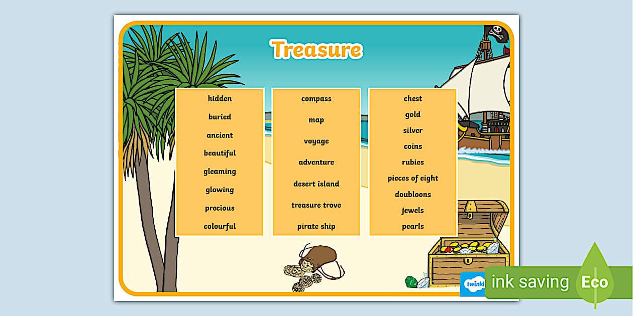 Treasure Word Mat - Twinkl - KS1 (teacher made) - Twinkl