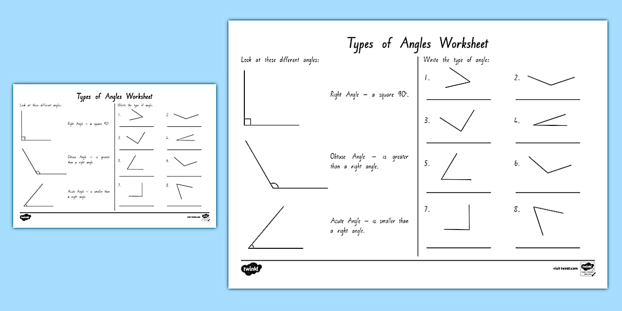 Acute and Obtuse Angles Worksheet / Worksheet