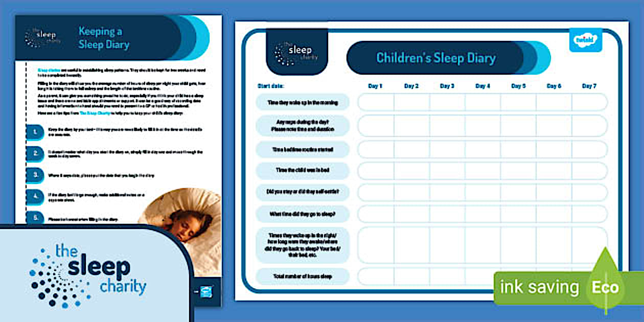 The Sleep Charity: Keeping a Sleep Diary - Twinkl