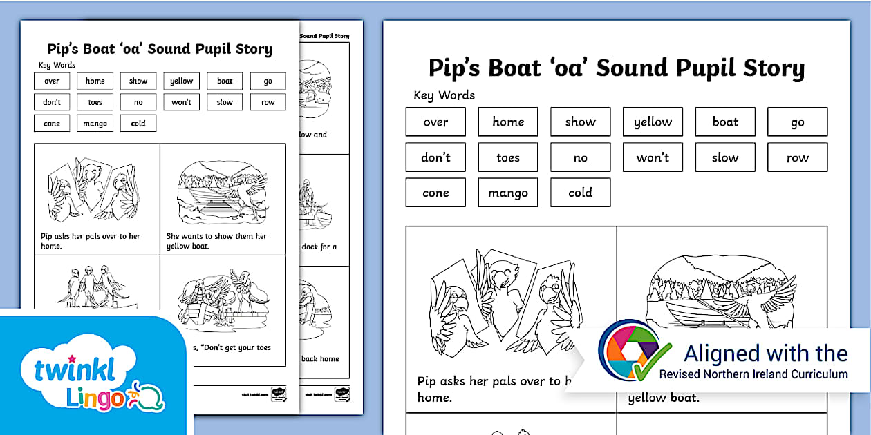 Pip's Boat 'oa' Sound Pupil Story Activity Sheet - Twinkl