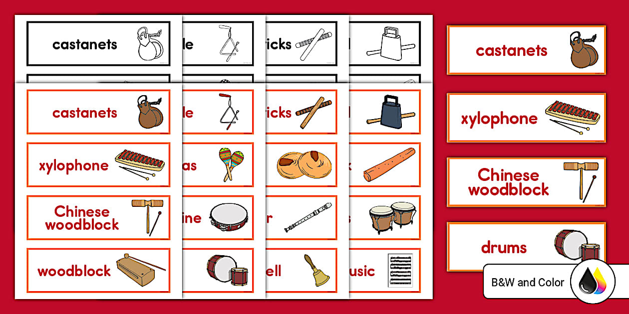Musical Instruments Vocabulary | Music | Twinkl USA - Twinkl