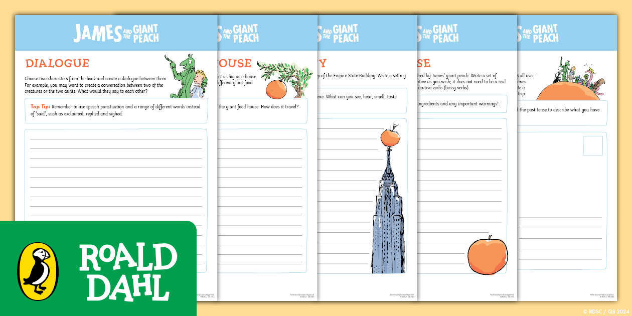 FREE! - James and the Giant Peach: Short Burst Writing Pack Ages 7-9