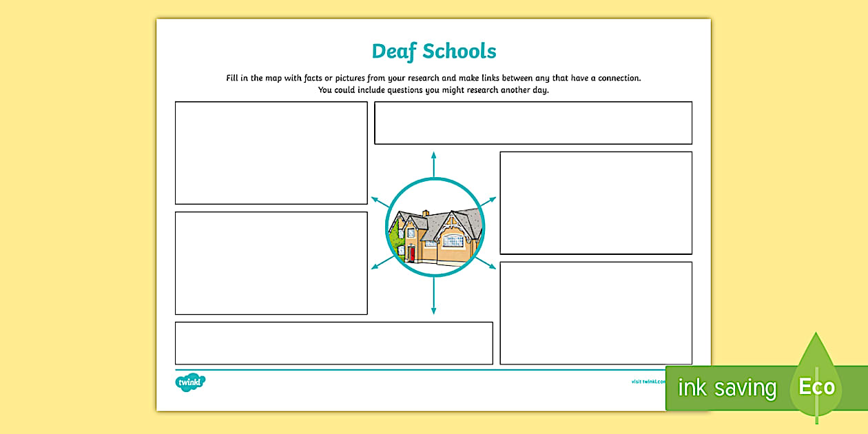 Deaf Schools Research Map (teacher made) - Twinkl