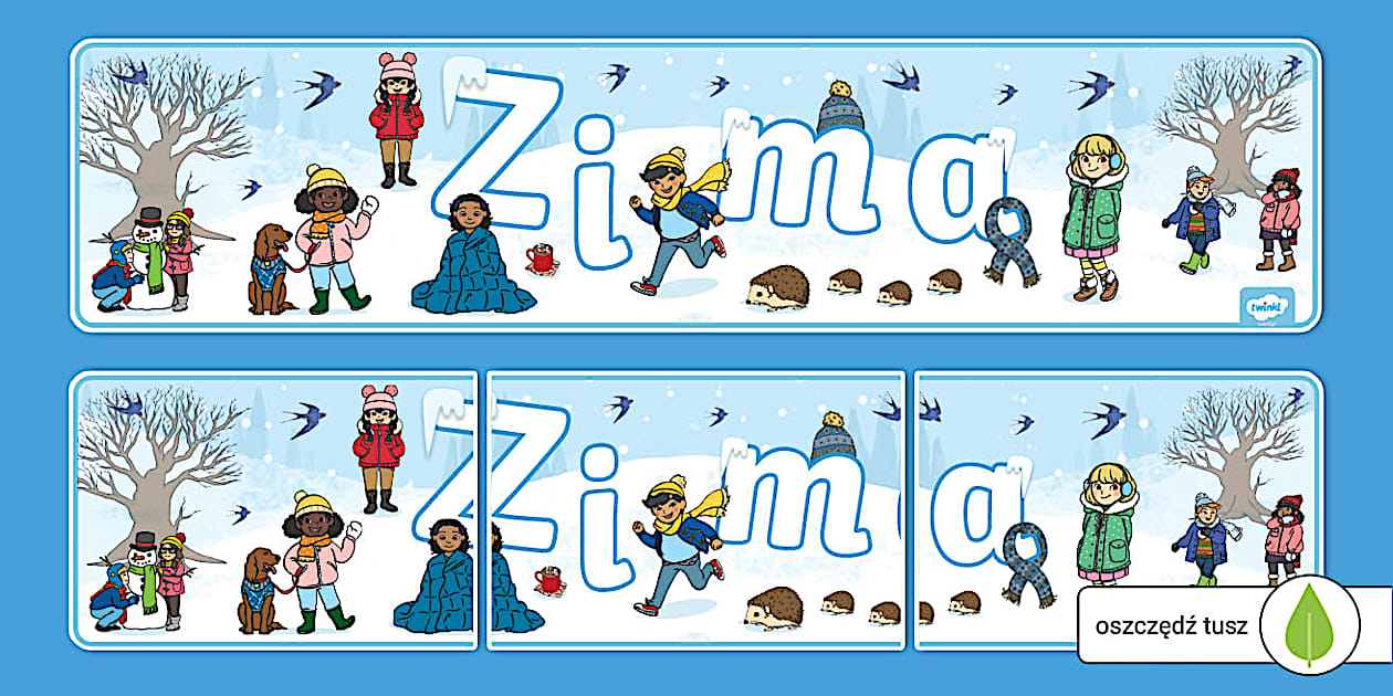Zima | Baner i napis | Dekoracja (teacher made) - Twinkl