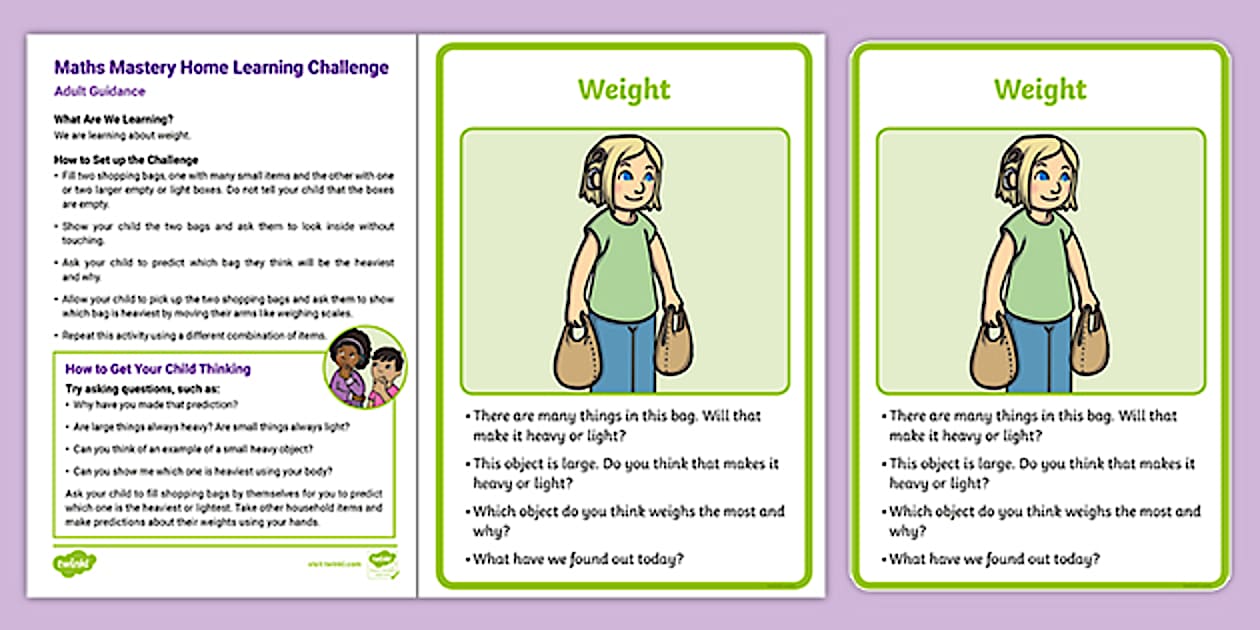 👉 EYFS Maths Mastery Weight Home Learning Challenge 👉 EYFS Maths Mastery Weight Home Learning Challenge