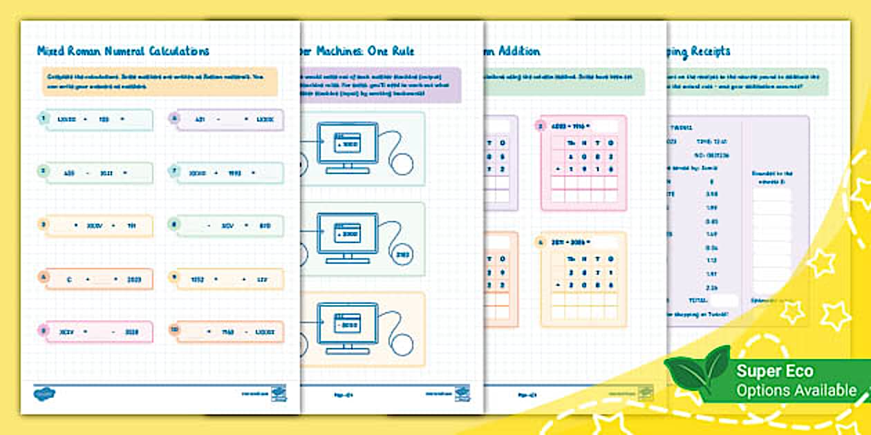 Year 4 Addition and Subtraction Activity Pack (Ages 8 - 9)