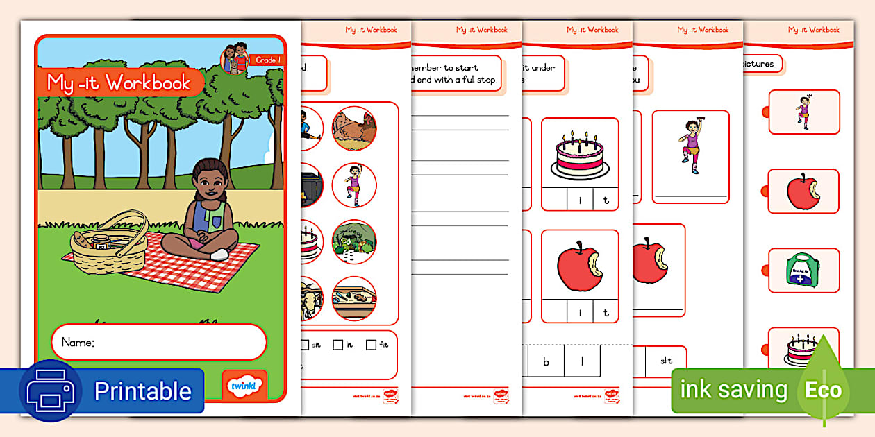 Grade 1 Phonics: -it Workbook (Teacher-Made) - Twinkl