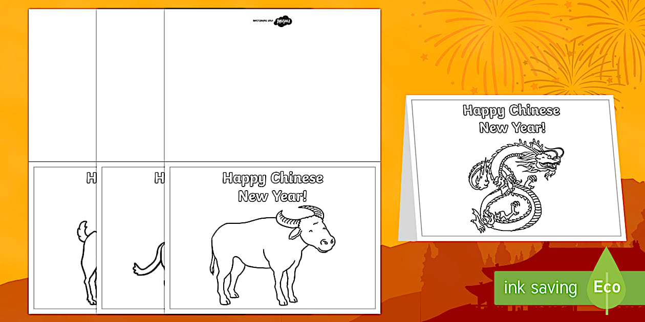 Chinese New Year Story Animals Greetings Cards - Twinkl