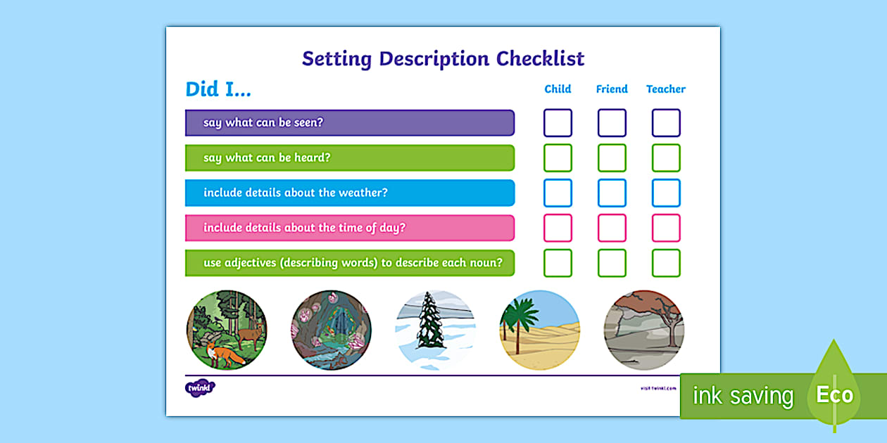 KS1 Setting Description Checklist (Teacher-Made) - Twinkl