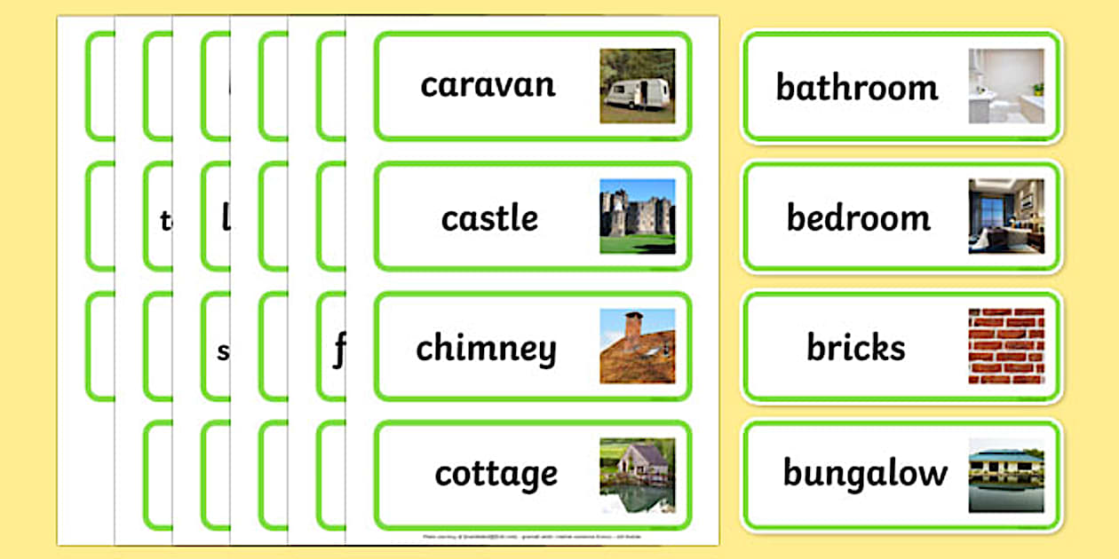 Houses and Homes Topic Word Cards (teacher made) - Twinkl