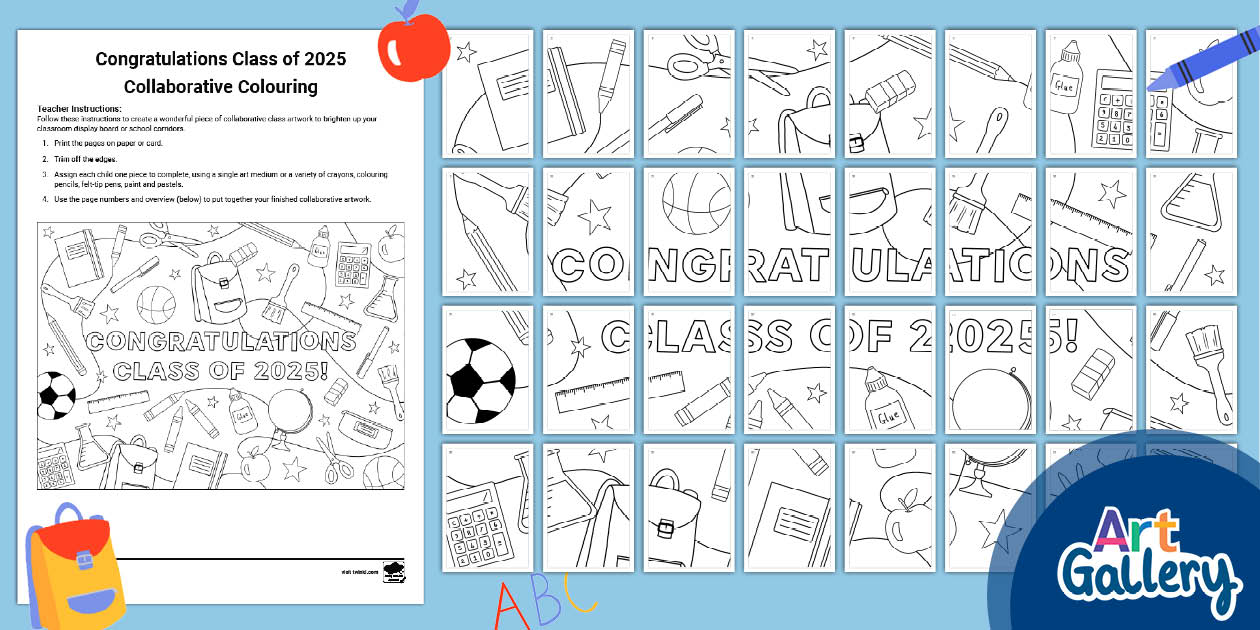 Congratulations Class 2025 Collaborative Colouring Activity