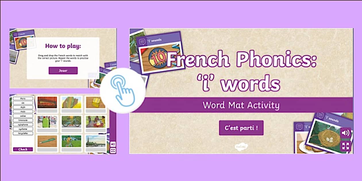 👉 French Phonics: 'i' words Interactive Word Mat Activity
