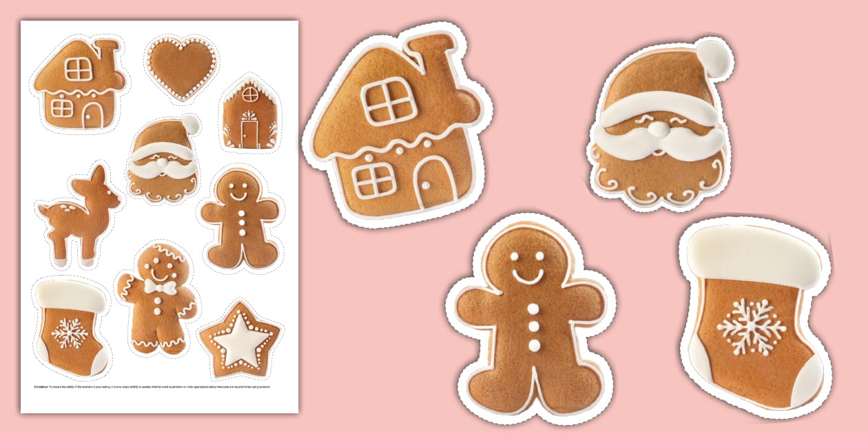 Gingerbread Christmas Themed Display Cut-Outs (teacher made)