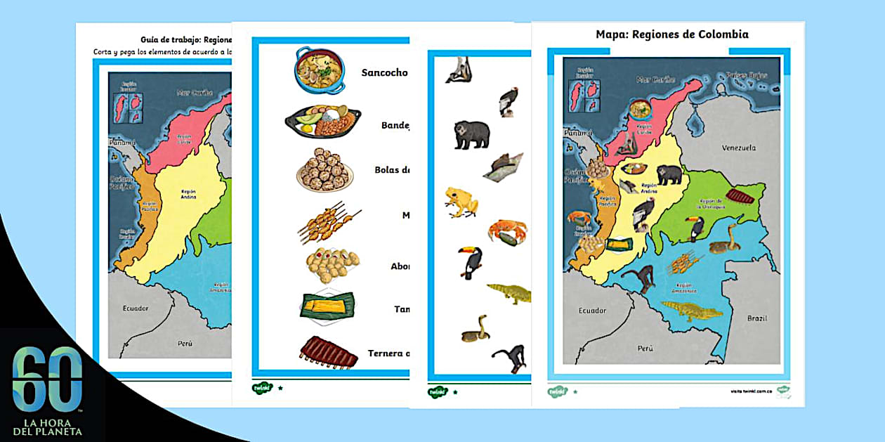 Mapa de las regiones Naturales de Colombia (teacher made)