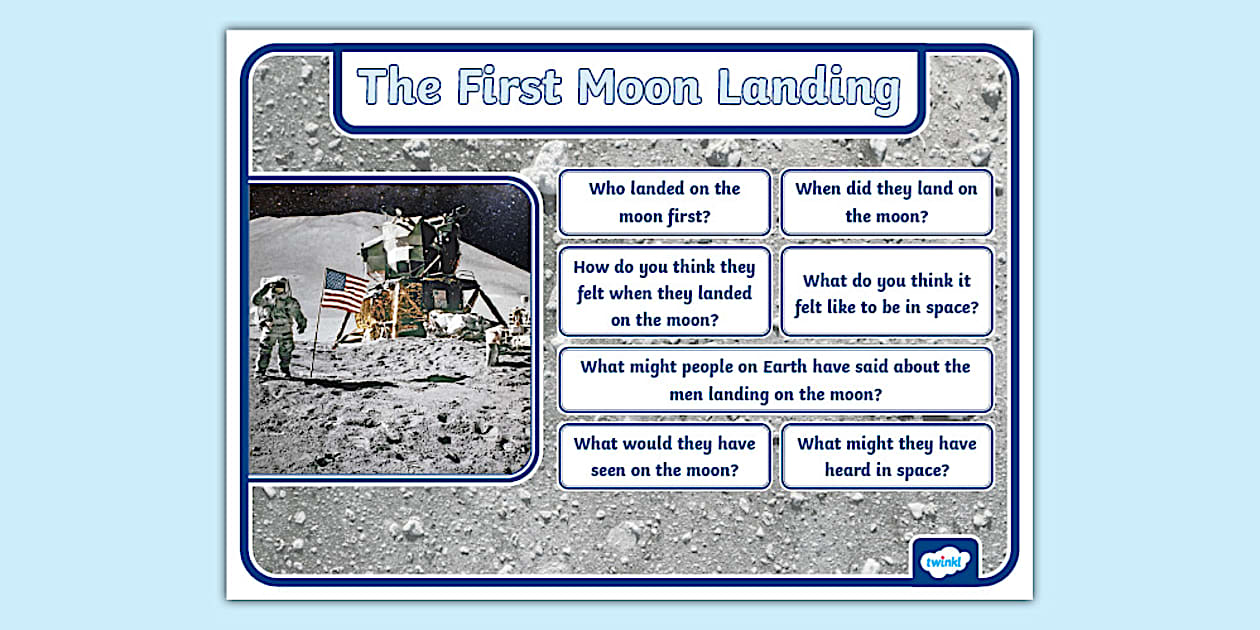 The First Moon Landing Discussion Prompt Poster - Twinkl