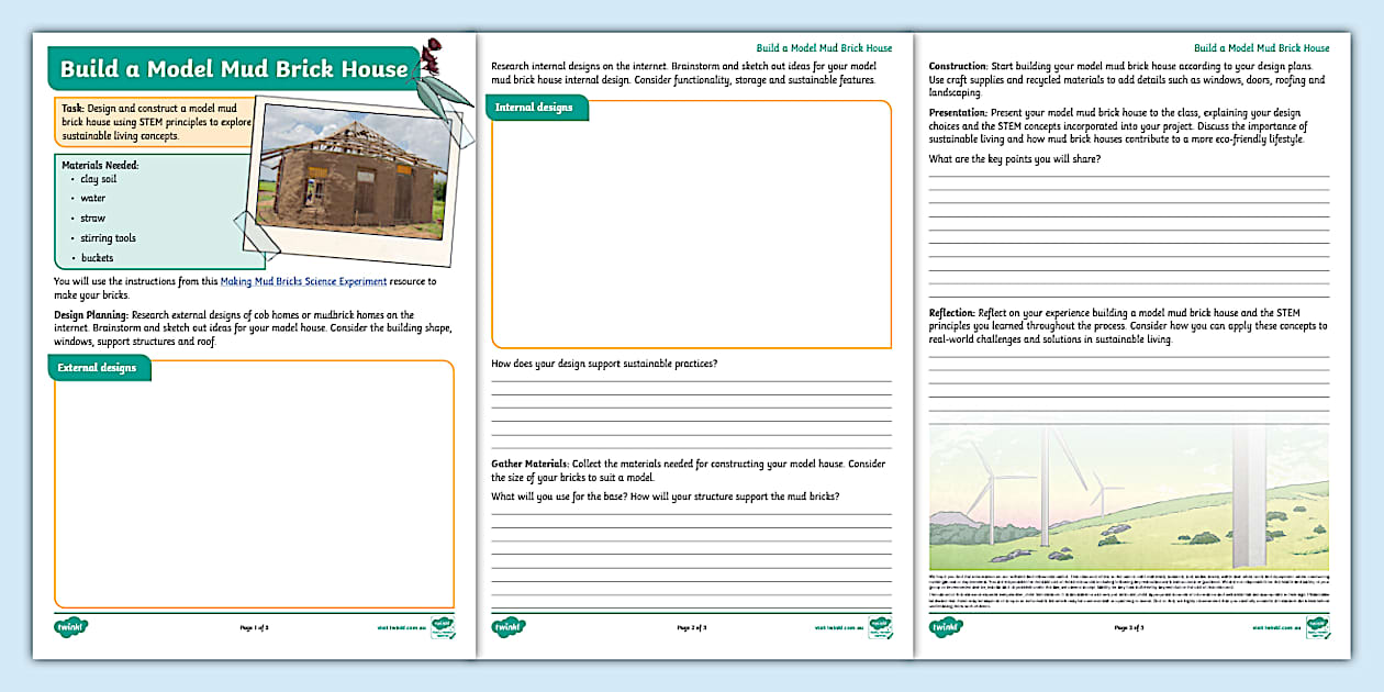 Build a Model Mud Brick House (STEM) (teacher made) - Twinkl