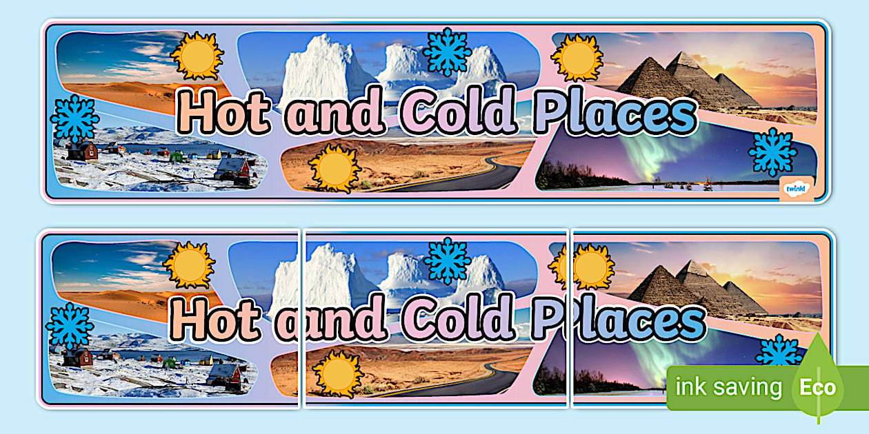 Hot and Cold Places Photo Display Banner - Twinkl - KS1