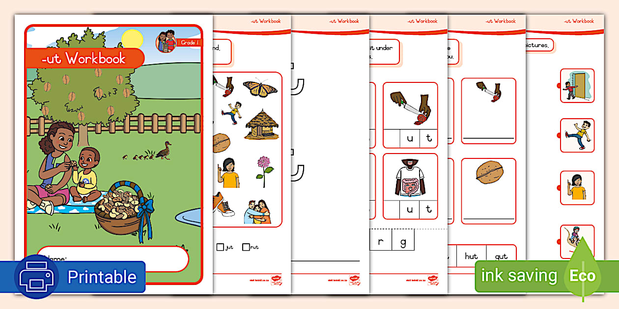 Grade 1 Phonics: -ut Workbook (teacher made) - Twinkl