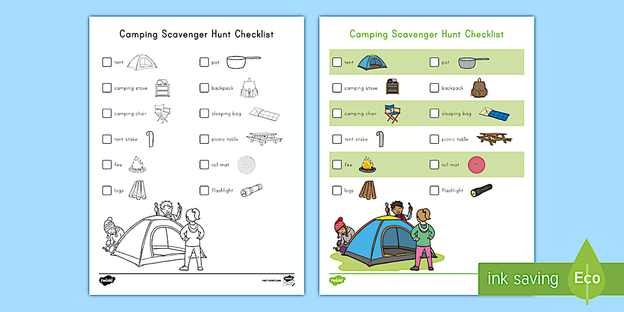 Camping Scavenger Hunt (Teacher-Made) - Twinkl