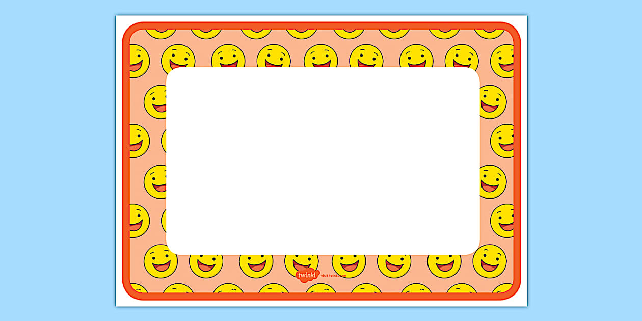 👉 Smiley Face Themed Blank Editable Classroom Display Poster