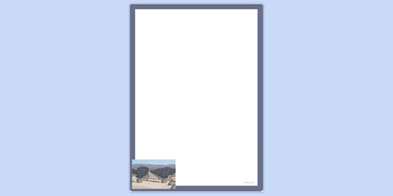Simple Blank Solar Power Station Page Border | Page Borders