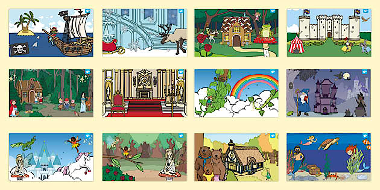 Fairy Stories and Traditional Tales Virtual Teaching Backgrounds Pack