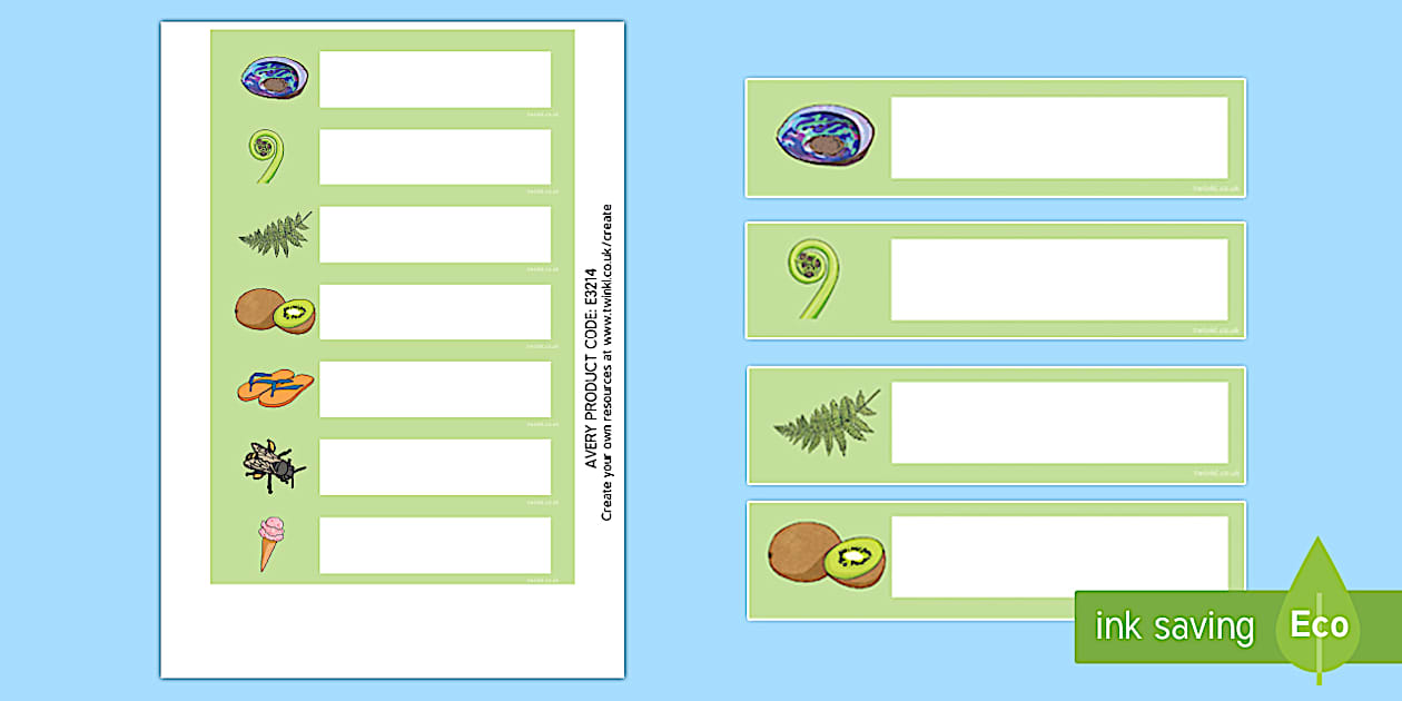 NZ Icons Themed Editable Drawer, Peg, Name Labels, new zealand, classroom