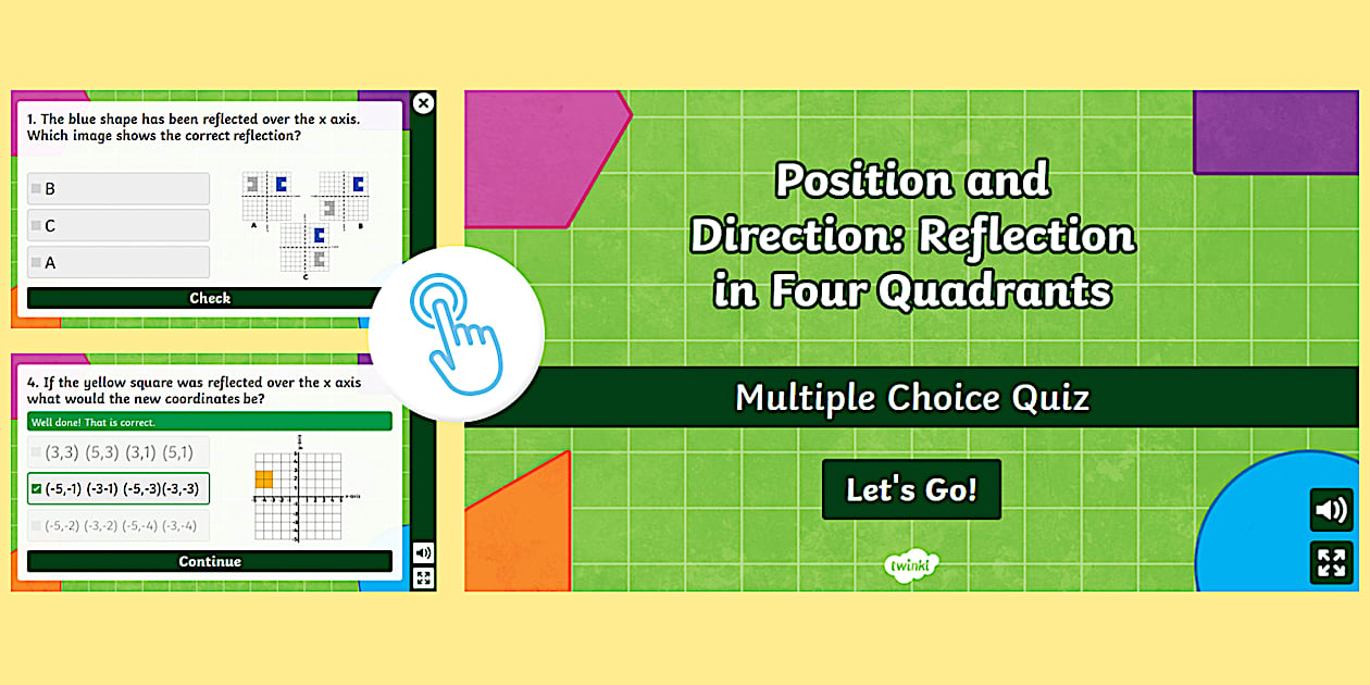Position and Direction: Reflection in Four Quadrants Multiple Choice Quiz