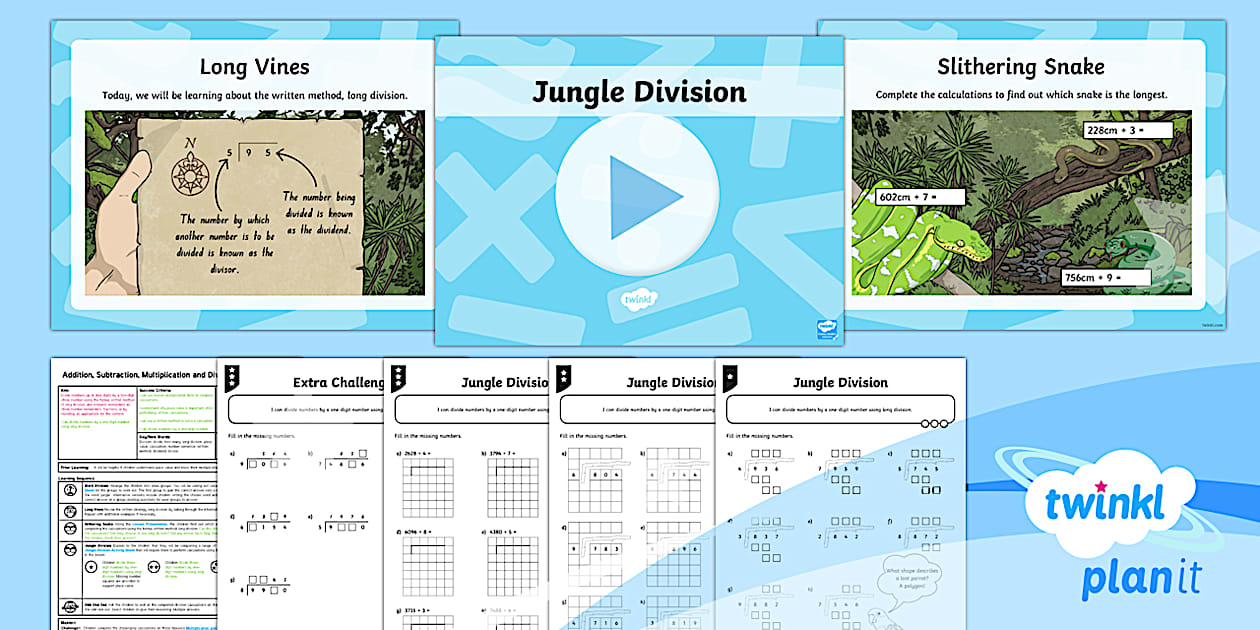 PlanIt Maths | Long Division Lesson Pack and Worksheets