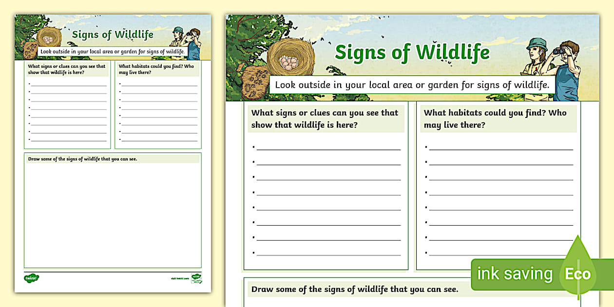Garden Wildlife Week Recording Sheet (teacher made) - Twinkl